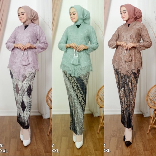 Jual Setelan Kebaya Modern Kartini Renda Busui Kebaya Wisuda Brokat ...
