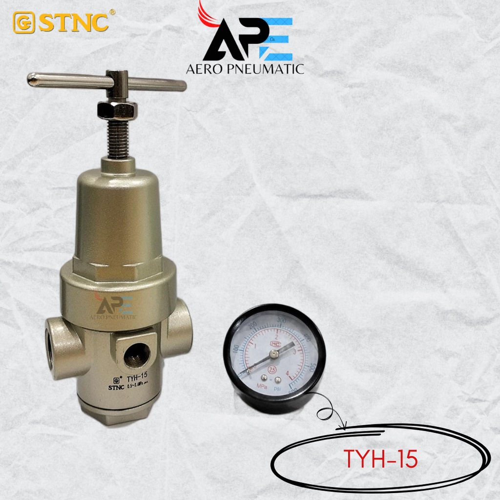 Jual REGULATOR PNEUMATIC HIGH PRESSURE 36kg/bar STNC TYH-15 drat 1/2" | Shopee Indonesia