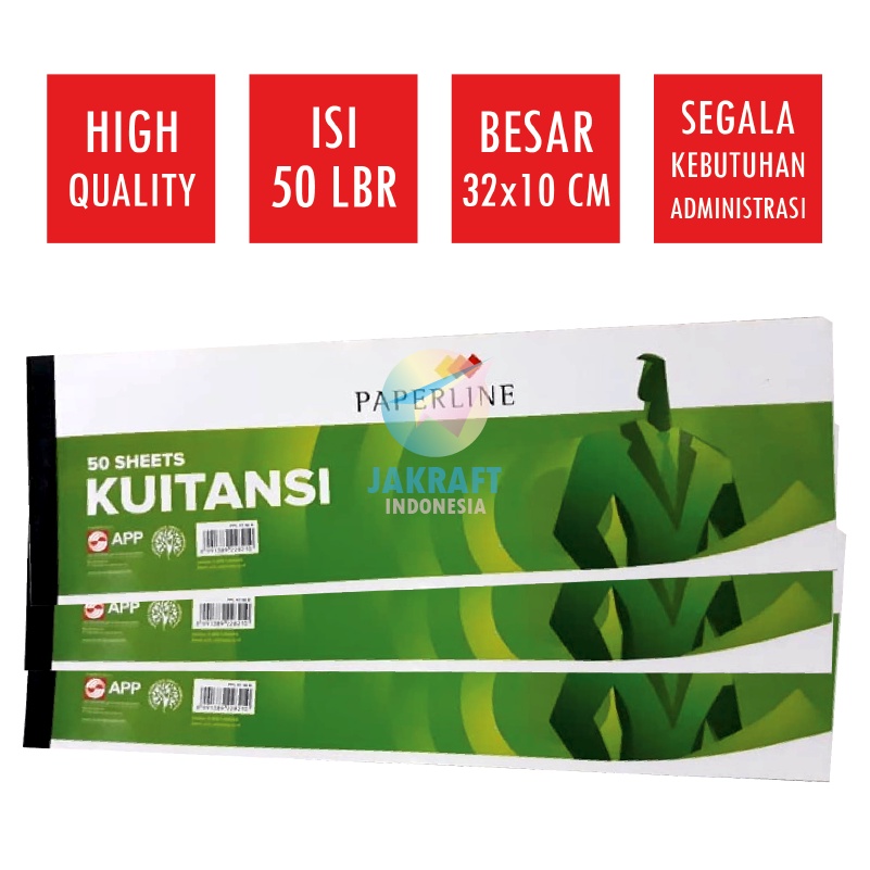 Jual (50 Lembar) Buku Kwitansi Besar PAPERLINE KT-50-B Kuitansi Jumbo ...