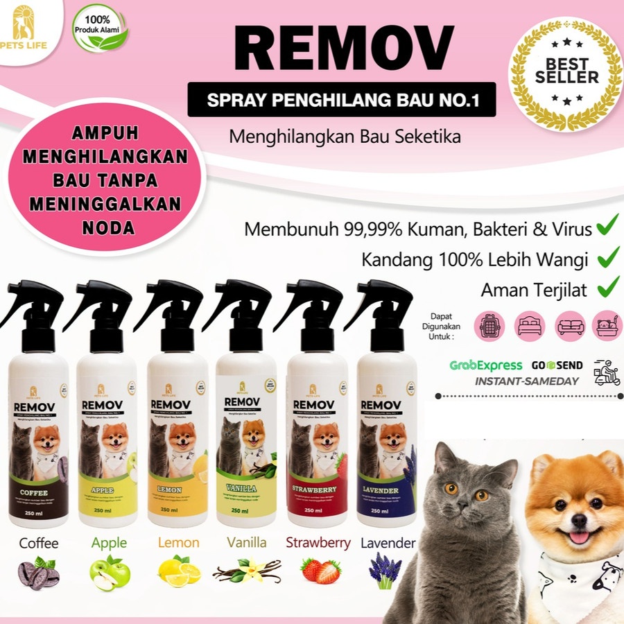 Jual REMOV PET ODOR REMOVER SPRAY Penghilang Bau Pesing Kotoran Kucing ...
