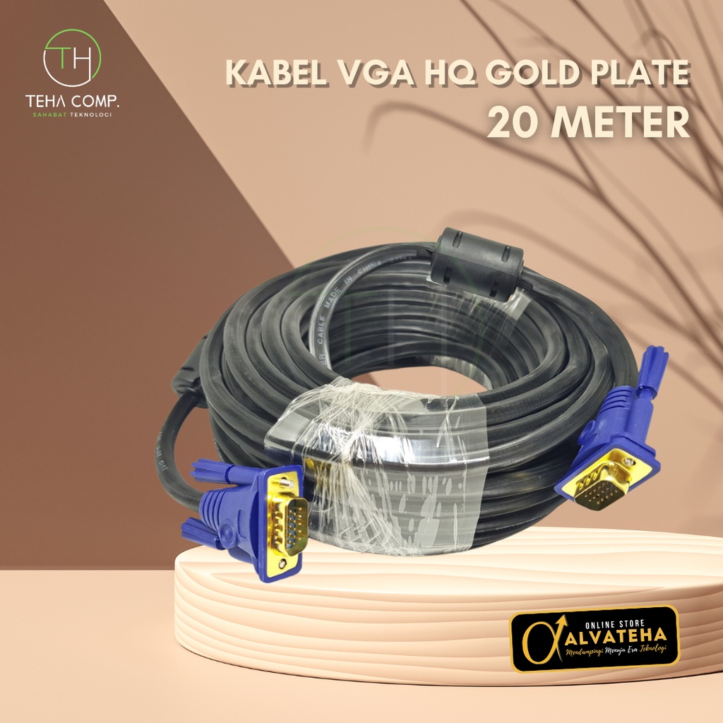 Jual Kabel VGA 10 Meter Hiqh Quality GOLD PLATE HQ VGA Cable 10M 15M 20M | Shopee Indonesia