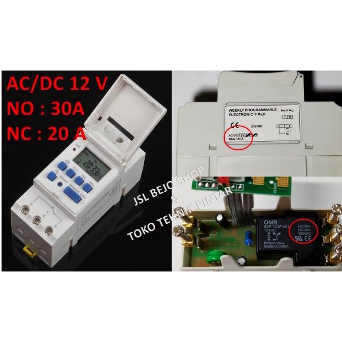 Jual 12 V DC DIN Rail Digital Programmable Timer Switch Model MCB ...