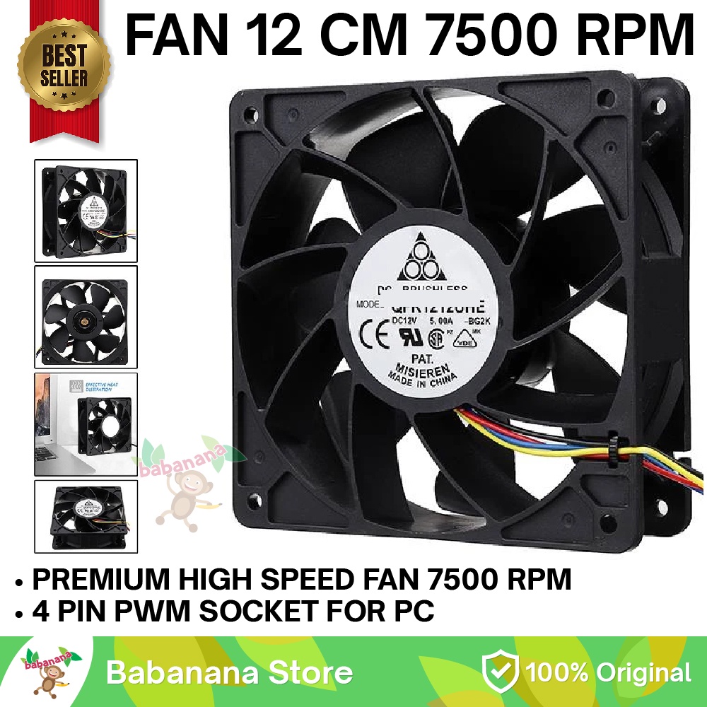 Jual Fan 7500rpm brushless mining kipas cooling cooler rig pc casing ...