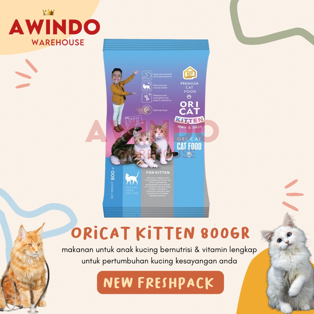 Jual SPRINKLE ORICAT KITTEN 800GR - Makanan Anak Kucing Kering Ori cat ...