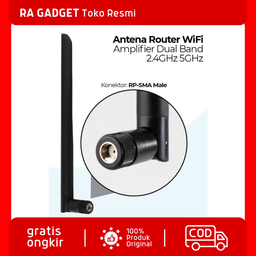 Jual Antena Router Penguat Sinyal WiFi Amplifier Dual Band 2.4GHz 5GHz ...