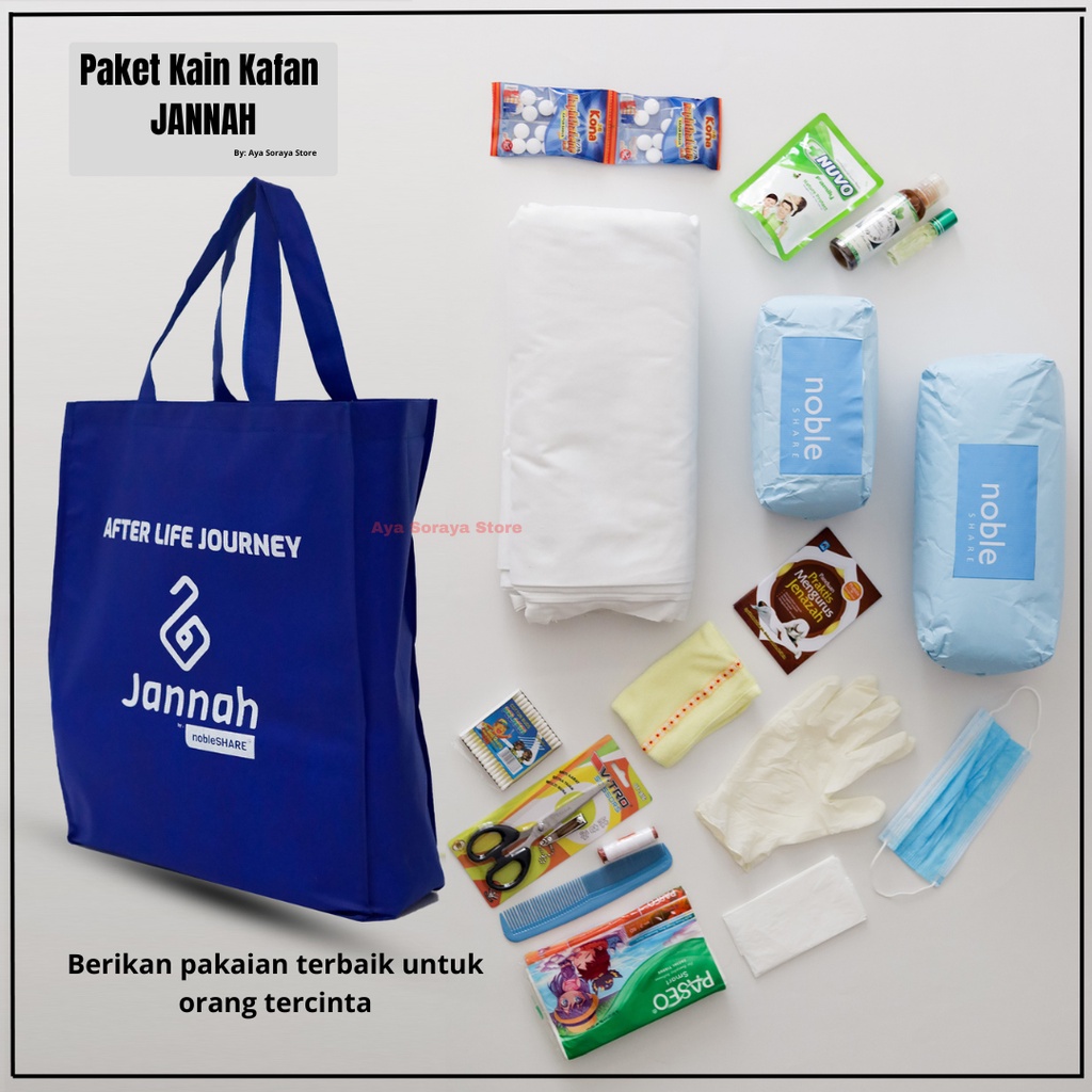 Jual Kain Kafan JANNAH Paket Komplit Perlengkapan Kaffan Kain Kapan ...
