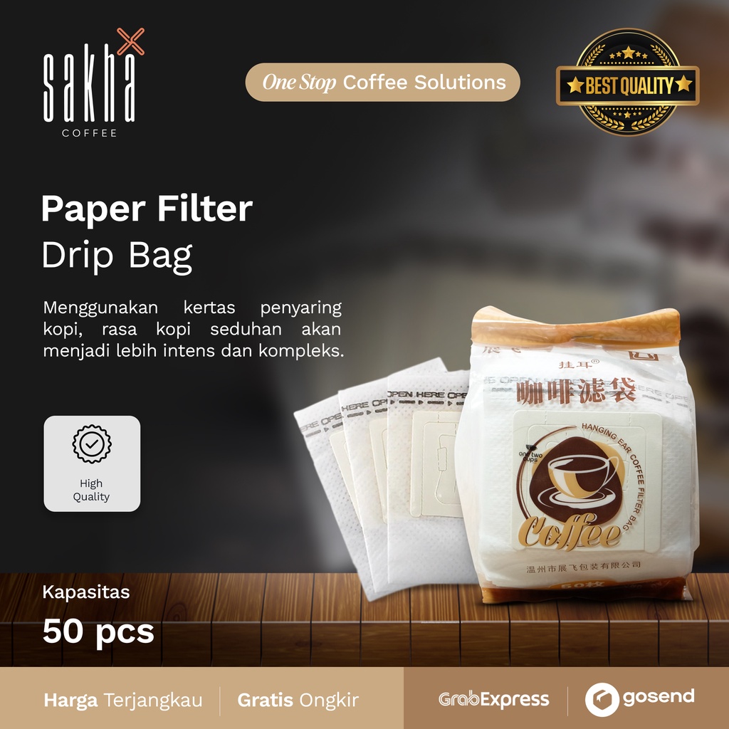 Jual Filter Kopi Drip Bag Kertas Saringan Coffee Bag Manual Brew 50 pcs ...