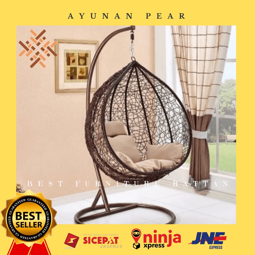 Jual Kursi Ayunan Anyaman Rotan Sintetis Gantung Pear Anak anak Dewasa ...