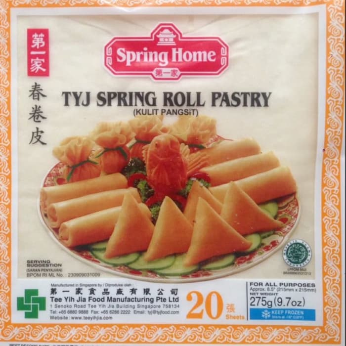 Jual Spring Home TYJ Spring Roll Pastry Kulit 20 sheets/50 sheets | Shopee Indonesia