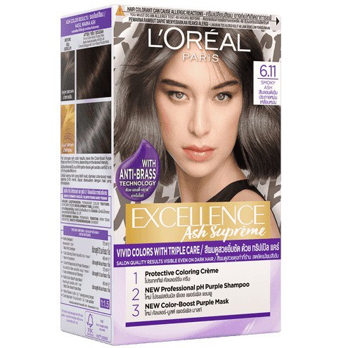 Jual LOreal Paris Excellence Ash Supreme Hair Color 6.11 Smoky Ash ...