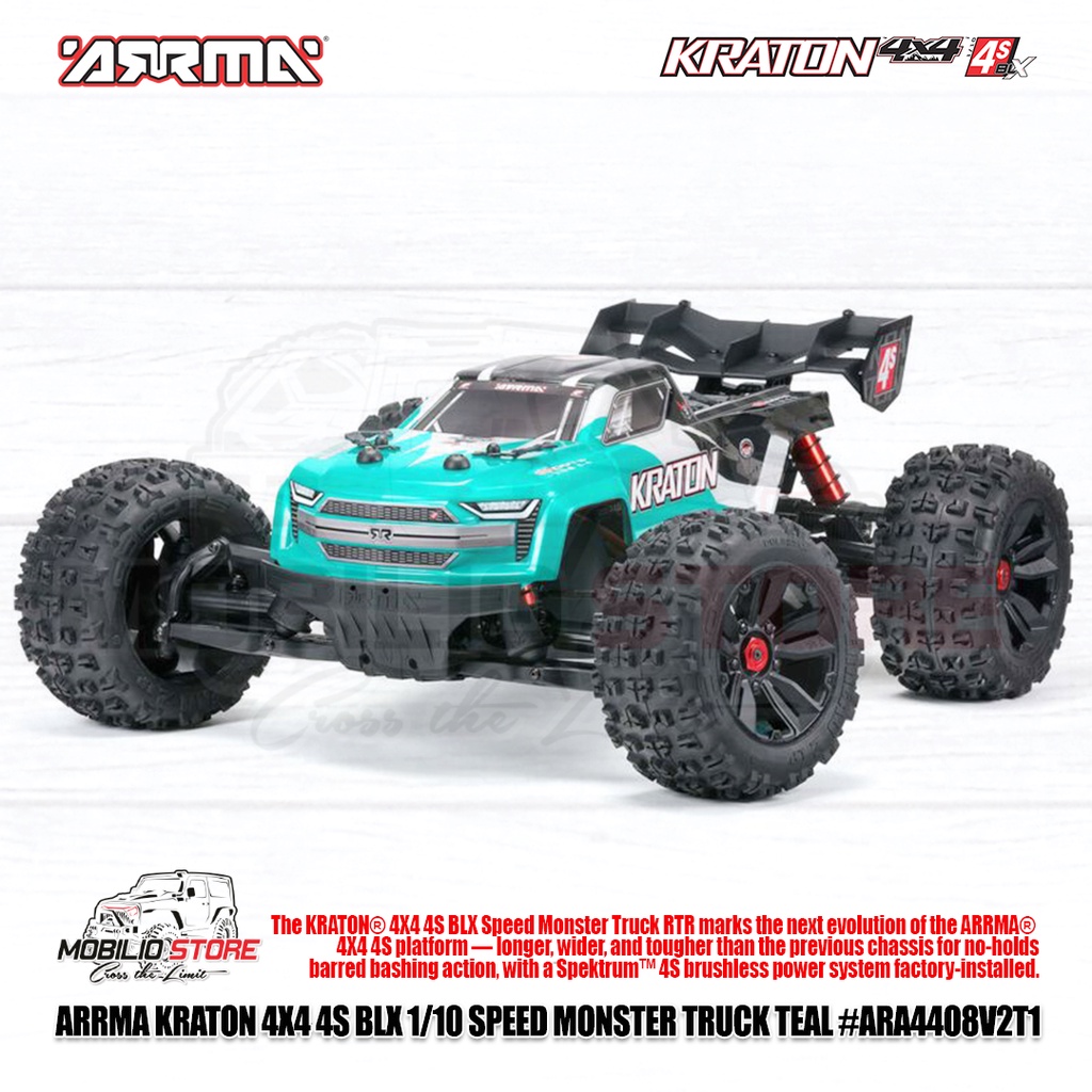 Jual Arrma 1/10 Kraton 4X4 4S V2 BLX Speed Monster Truck RC RTR Teal ...