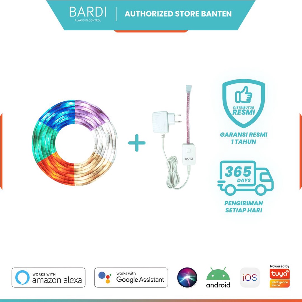 Jual BARDI Smart Bundling 1 LED Strip 2M & 1 Adaptor 1A 4M | Shopee ...