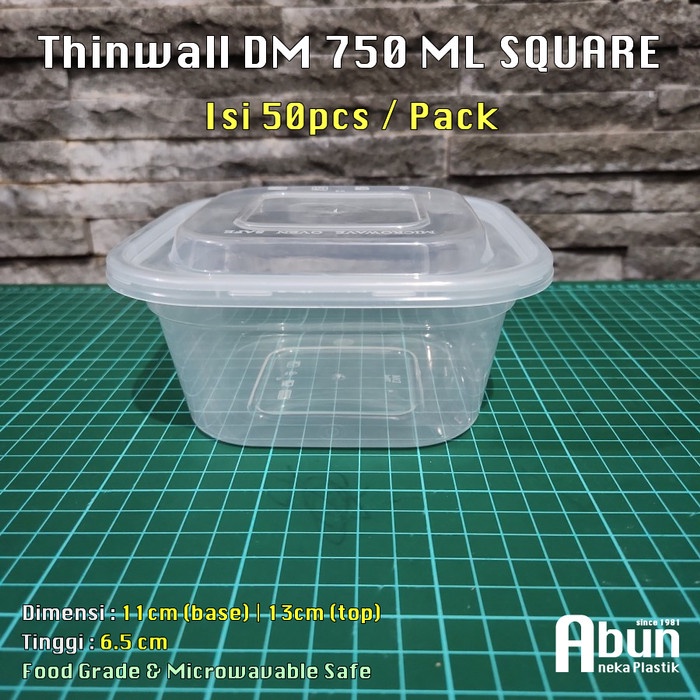 Jual Terlaris Thinwall Dm Square 750 Ml @50Pcs | Shopee Indonesia