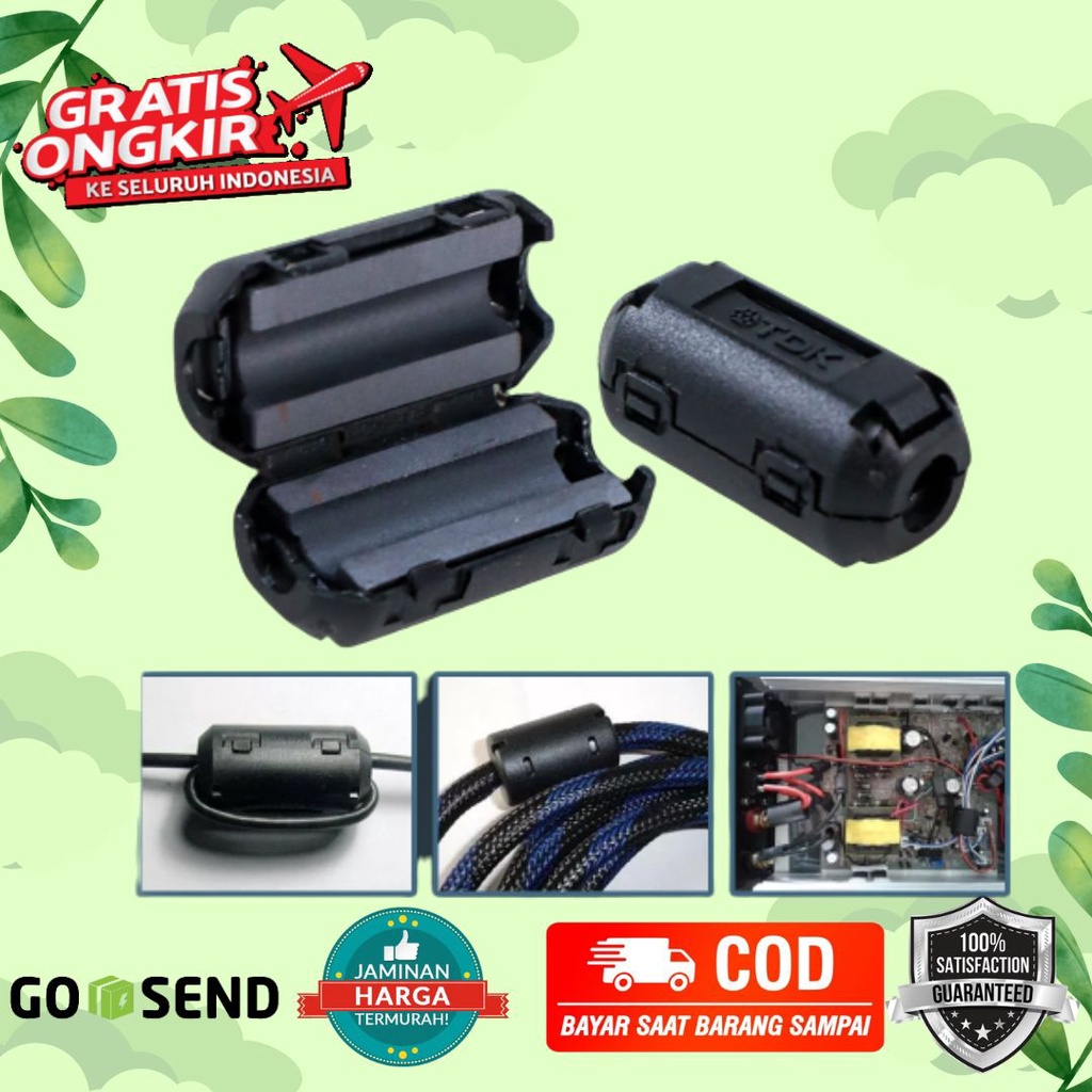 Jual Snap On Noise Filter Ferrite Cable RF EMI 5 mm - Black | Shopee ...