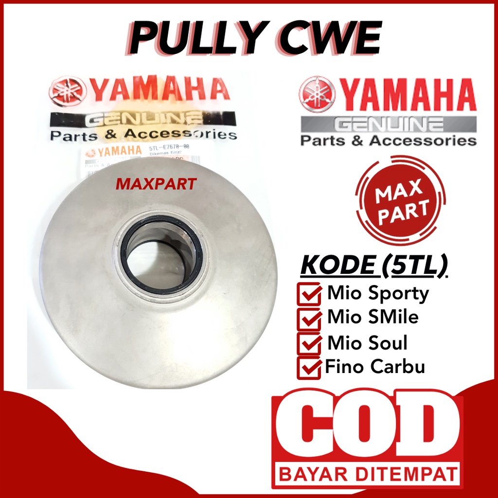 Jual PULLY CWE 5TL PULI PULLEY BELAKANG FACE SET MOVEABLE DRIVEN YAMAHA MIO SPORTY SMILE SOUL ...