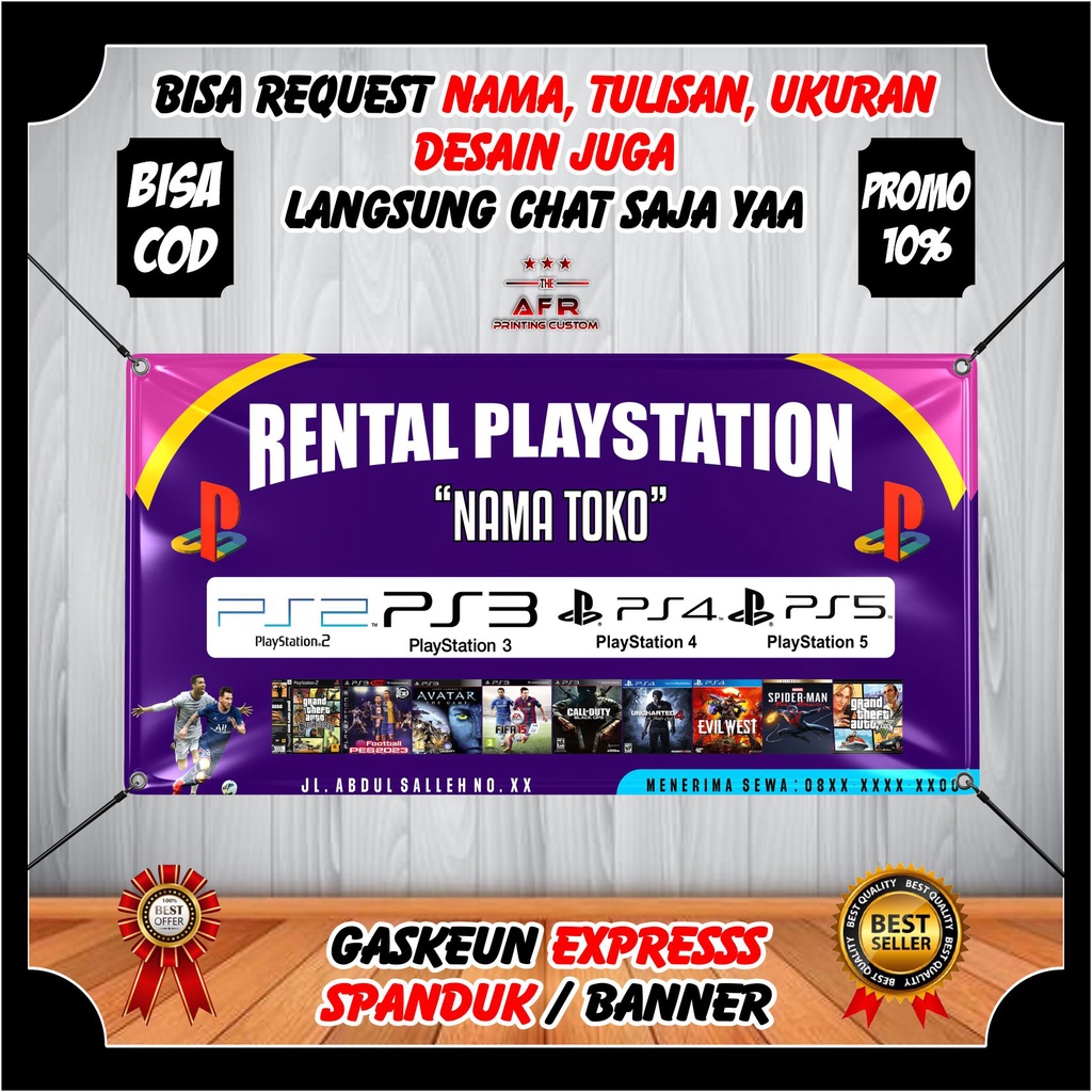 Jual Spanduk / Banner / Backdrop Rental Playstation Ps Berkualitas ...