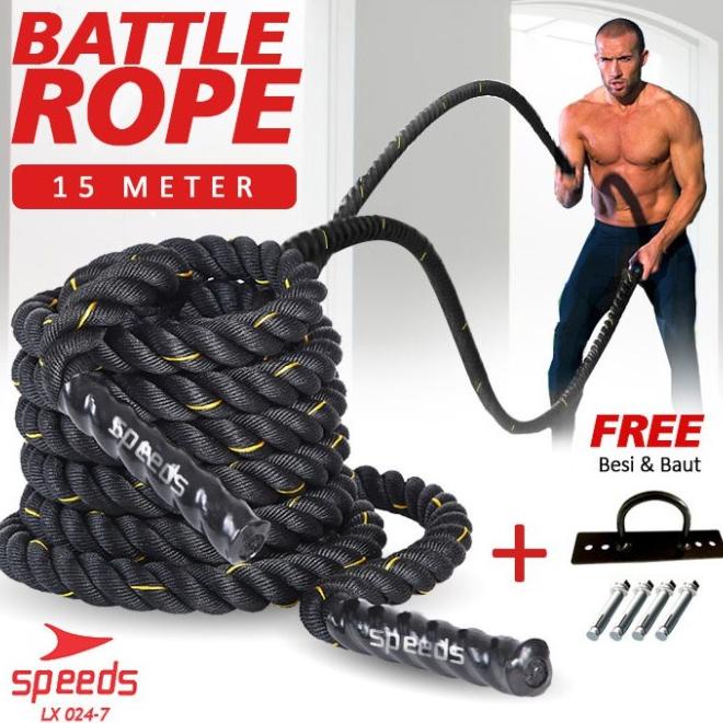 Jual Speeds Battle Rope Heavy Rope 15 Meter Tali Fitness Battling Ropes ...