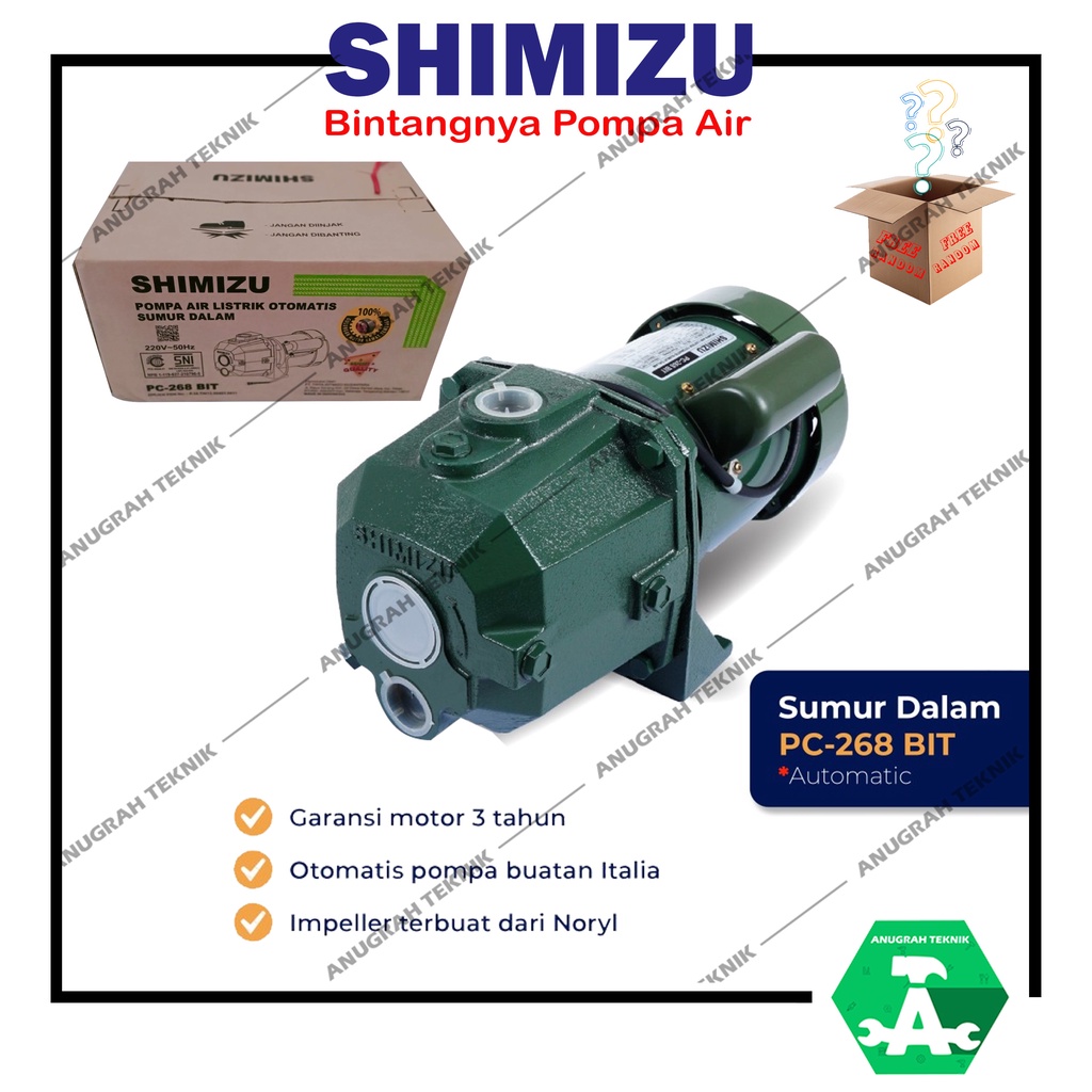 Jual SHimizu PC-268 BIT Pompa Air Jet Pump / Pompa Air Sumur Dalam Otomatis PC 268 Bit Original ...
