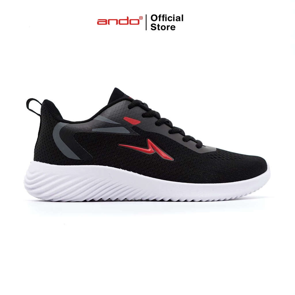 Jual Ando Official Sepatu Sneakers Zigga Pria Dewasa - Hitam/Merah | Shopee Indonesia