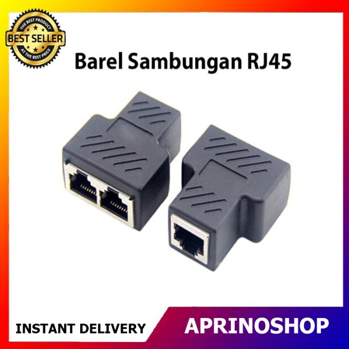 Jual Barel Double RJ45 Female Sambungan Paralel LAN 1 KE 2 | Shopee ...