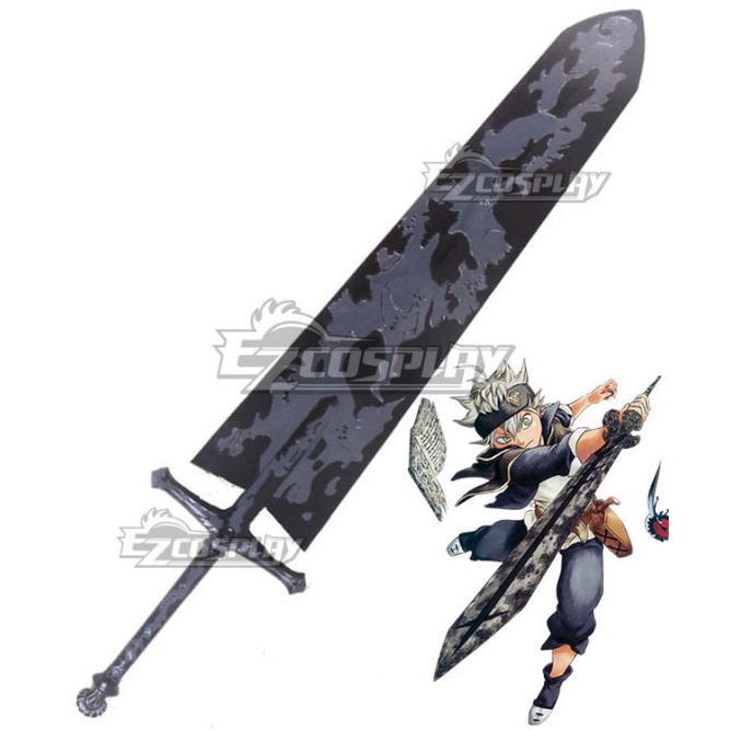 Jual mainan katana kayu asta black clover sword COSPLAY | Shopee Indonesia