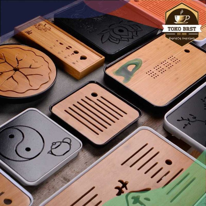 Jual Tatakan Gelas Kayu Bambu Teh China Bamboo Tea Tray Tr0481 | Shopee ...
