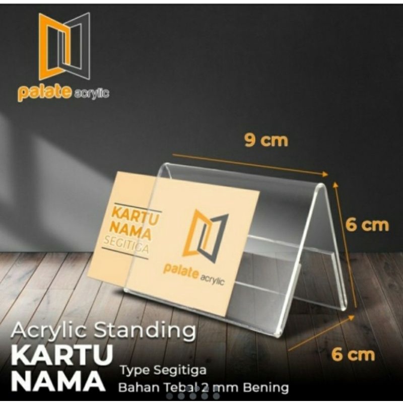 Jual Acrylic / Akrilik Kartu Nama Model Segitiga Landscape (6x9 cm ...