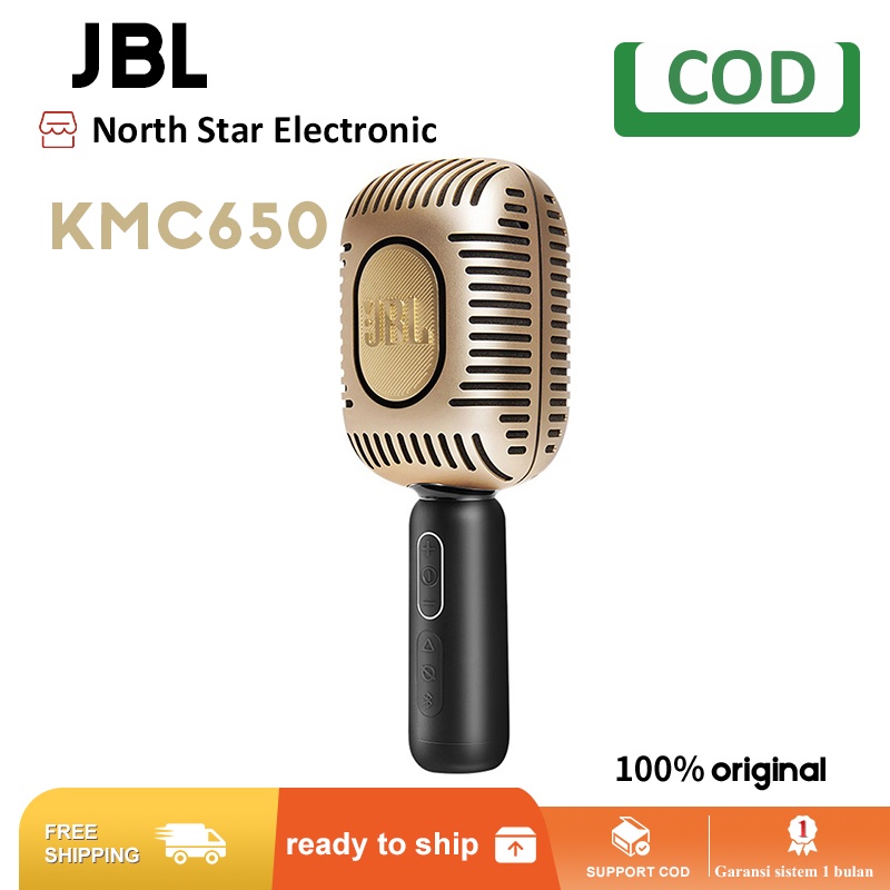Jual JBL KMC 650 Professional Karaoke Microphone Portable Bluetooth Wireless Speaker Microphone ...