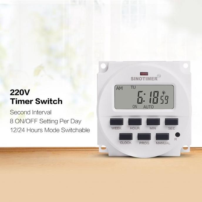 Jual SINOTIMER 220V Weekly 7 Days Digital Programmable Timer | Shopee ...