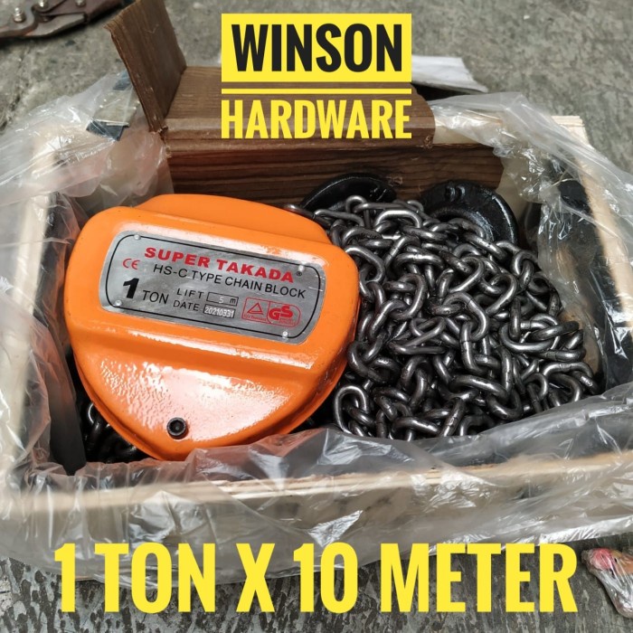 Jual Chain Takel 1 Ton X 10 Meter Super Takada - Chain Block 1T X 10M ...