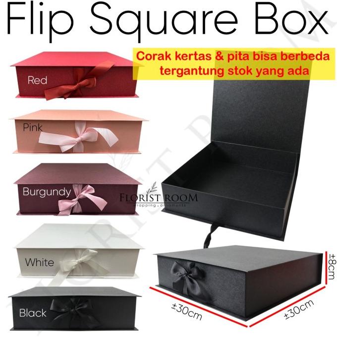 Jual Buruan beli] Flip Square Box - Kotak Bunga Hampers Goodie Bag Kado ...