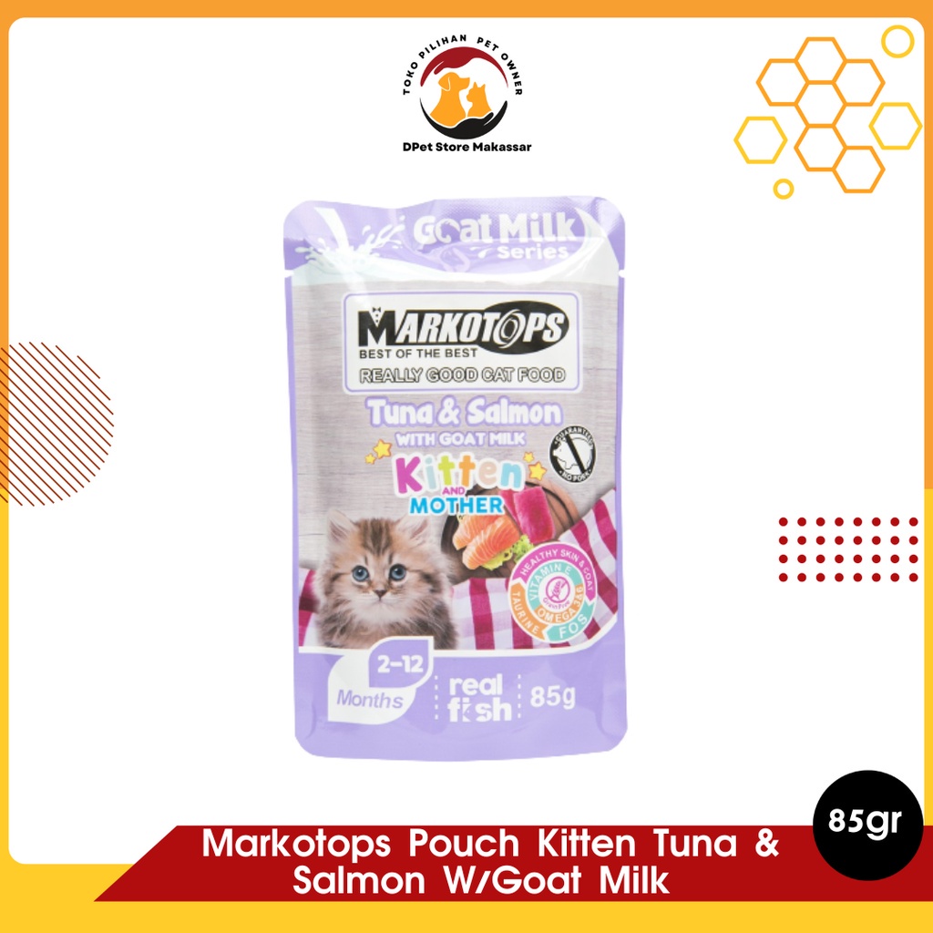 Jual Makanan Basah-Markotops Pouch Kitten Tuna & Salmon W/Goat Milk ...