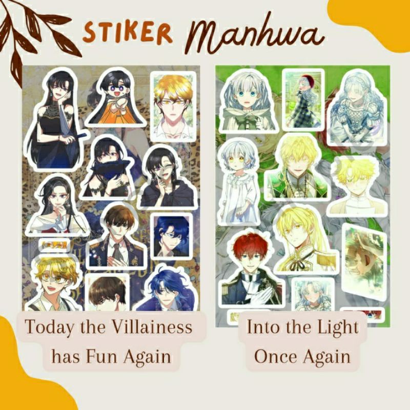 Jual Sticker Manhwa A6 Waterproof Today The Villainess has Fun Again ...