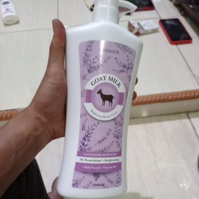 Jual Watson Goat Milk brightening shower cream lavender 1000ml | Shopee ...