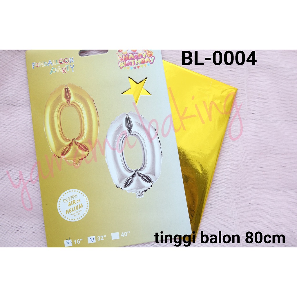 Jual BL-0004 Balon foil angka nol 0 birthday party ulang tahun ultah ...