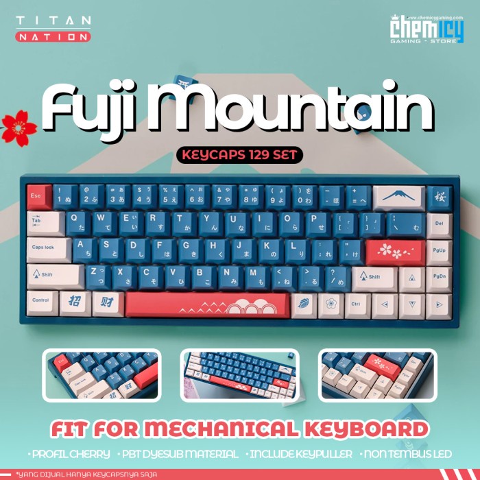 Jual TITAN NATION FUJI MOUNTAIN PBT DYESUB KEYCAPS 129 SET CHERRY ...