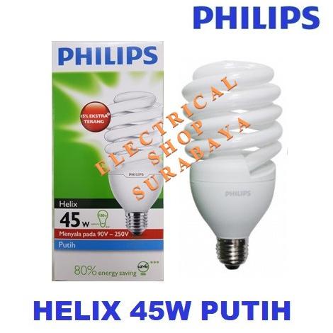 Jual PHILIPS LAMPU HELIX 45W 45 WATT PUTIH (GROSIR) SPIRAL PENGGANTI ...