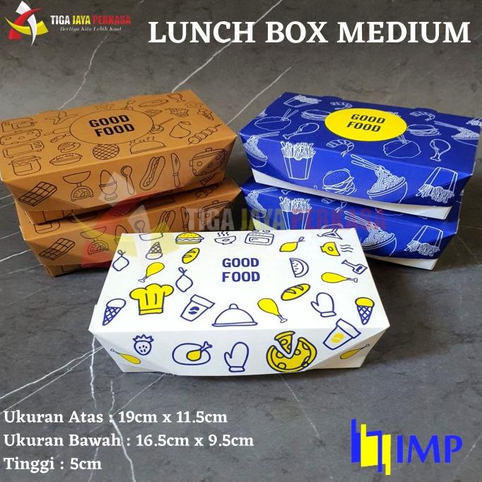 Jual Paper Lunch Box M Motif 50 Pcs / Kotak Makan Kertas Medium Food ...