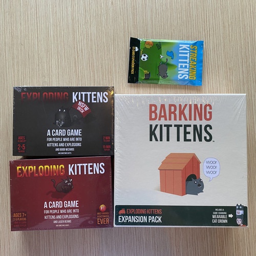 Jual Board Games Exploding Kittens card game complete expansion barking ...