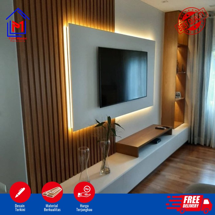 Jual Terlaris Rak Tv / Meja Tv / Backdrop Tv Minimalis / Backdrop Tv ...