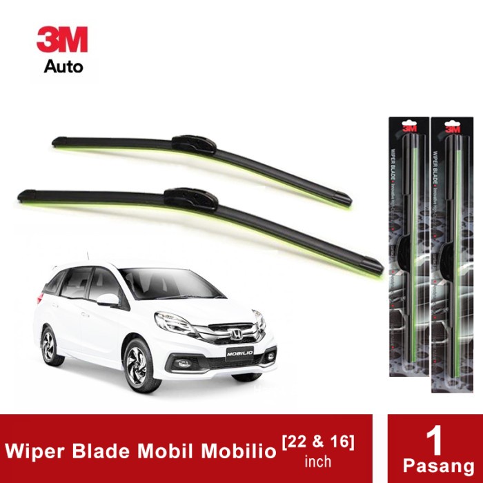 Jual 3M Wiper Frameless Mobil Mobilio dan Brio Satya - 22 dan 16 inch ...