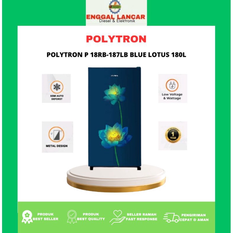 Jual KULKAS 1 PINTU POLYTRON PRB-187 LB BLUE LOTUS 180 LITER | Shopee ...