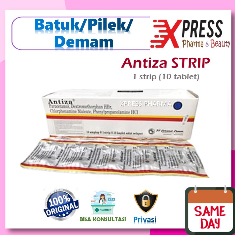 Jual ⚡XPRESS⚡ Antiza STRIP Obat Batuk Pilek Flu Demam Sakit Kepala ...