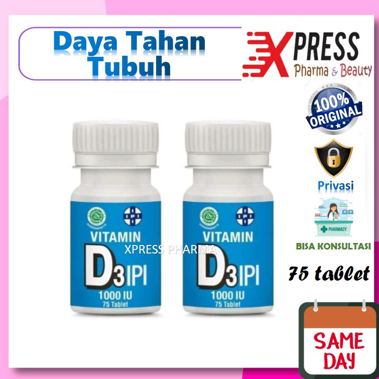 Jual ⚡XPRESS⚡ IPI Vitamin D3 1000 iu isi 30 / 70 tablet D | Shopee ...