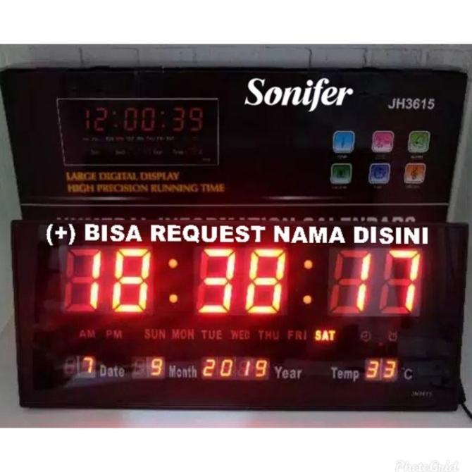 Jual Jam Dinding Digital Led Clock Jh-3615 Ukuran 36 Cm X 15 Cm Led ...
