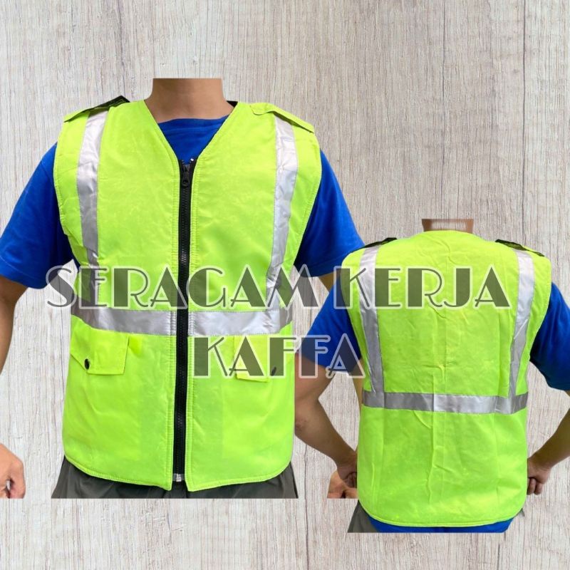 Jual Bisa COD! Rompi Hijau Stabilo Parasut Skotlet Rompi Lapangan Rompi ...