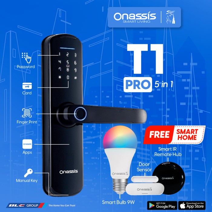 Jual PREMIUM SMART LOCK-SMART HOME ONASSIS T1-PRO BEST ORIGINAL ...