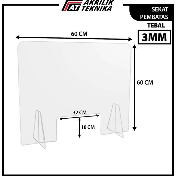 Jual Partisi / Sekat / Pembatas Meja Akrilik Table Divider 60 X 60 X ...