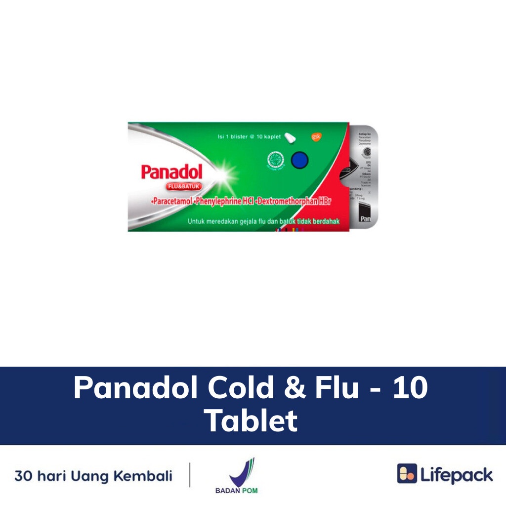 Jual Panadol Cold & Flu - 10 Tablet - LIFEPACK | Shopee Indonesia