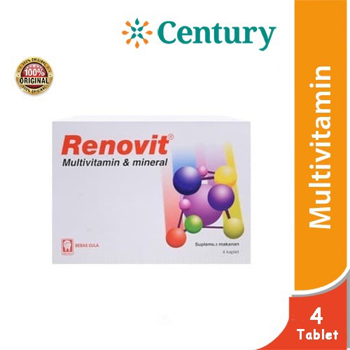 Jual Renovit 1 Strip Isi 4 Tablet / Multivitamin / Daya Tahan Tubuh ...